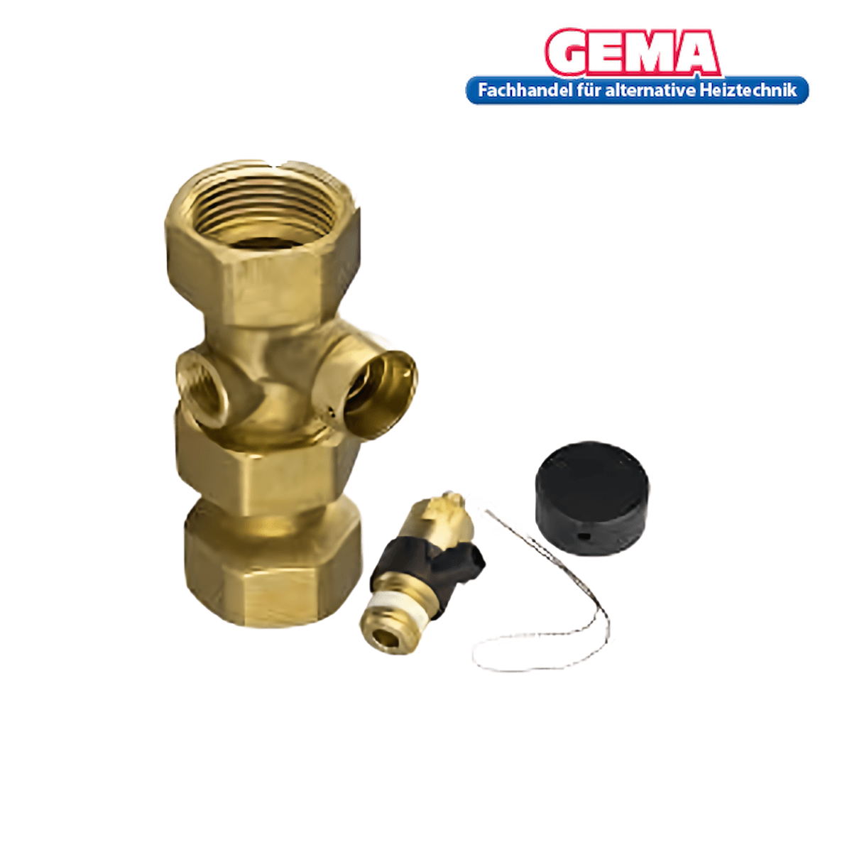 Kappenventil DN25 1 Zoll Messing mit Temperaturfühler GEMA Shop